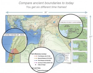 Giant Holy Land Map Poster – Past and Present – Bible Charts and Maps
